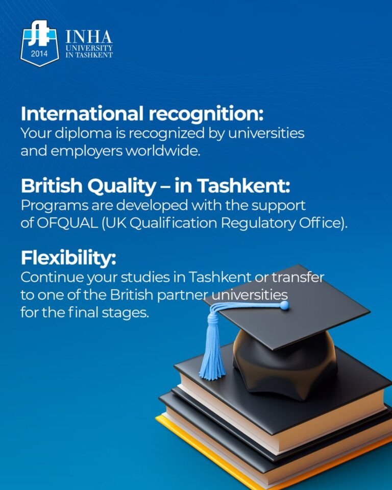 🎓THE BRITISH EDUCATION CAN NOW BE OBTAINED IN INHA. — Inha University in Tashkent